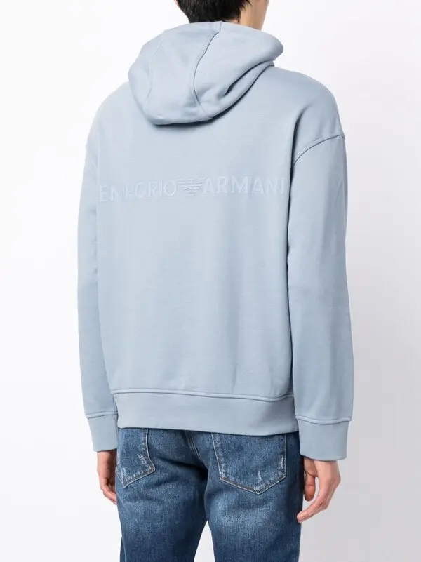 Emporio Armani Pouch-pocket Cotton Hoodie