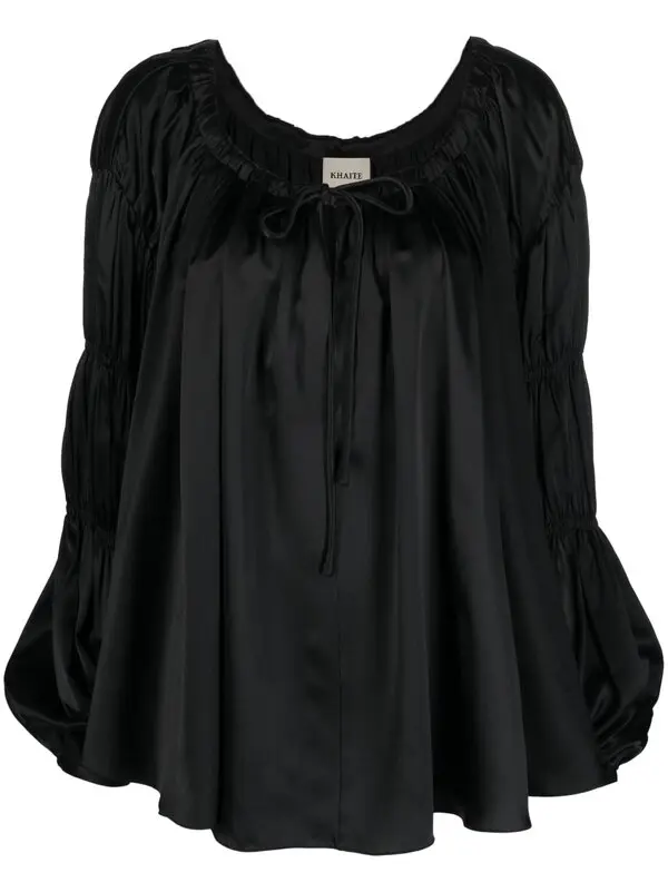 Khaite Lenny Scoop-neck Silk Blouse