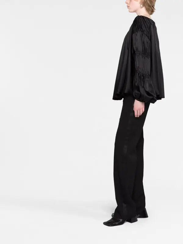 Khaite Lenny Scoop-neck Silk Blouse