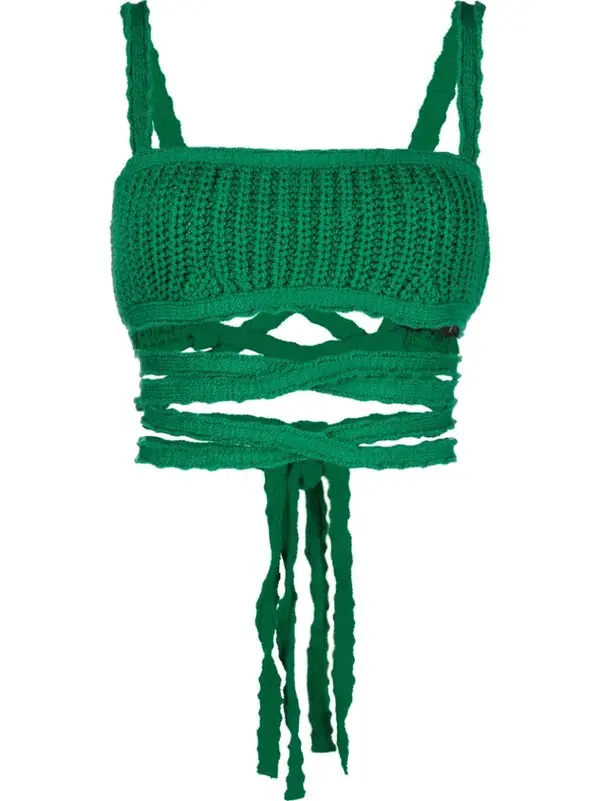 Alanui Palm Springs Knitted Top - Green