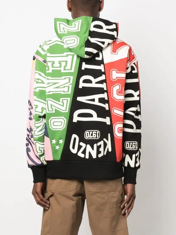 Kenzo Flag-print Cotton Hoodie - Green