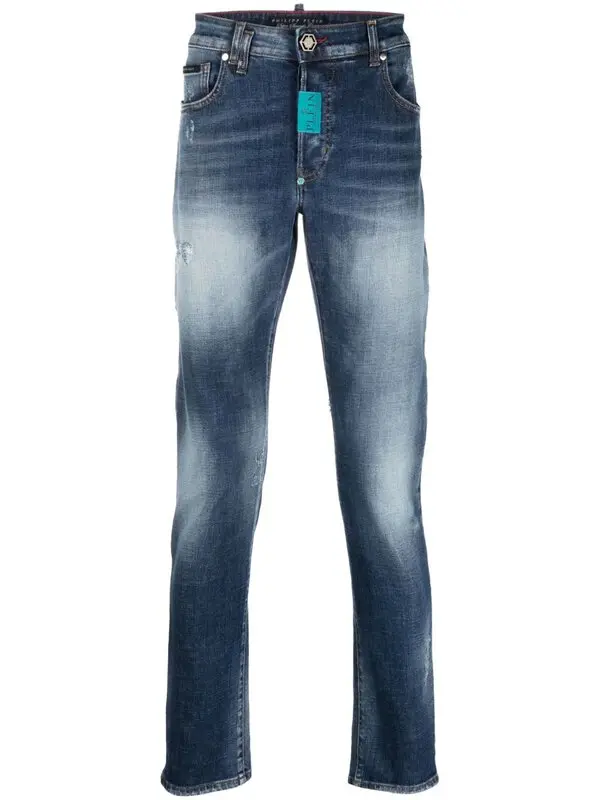 Philipp Plein Logo Patch Straight-leg Jeans