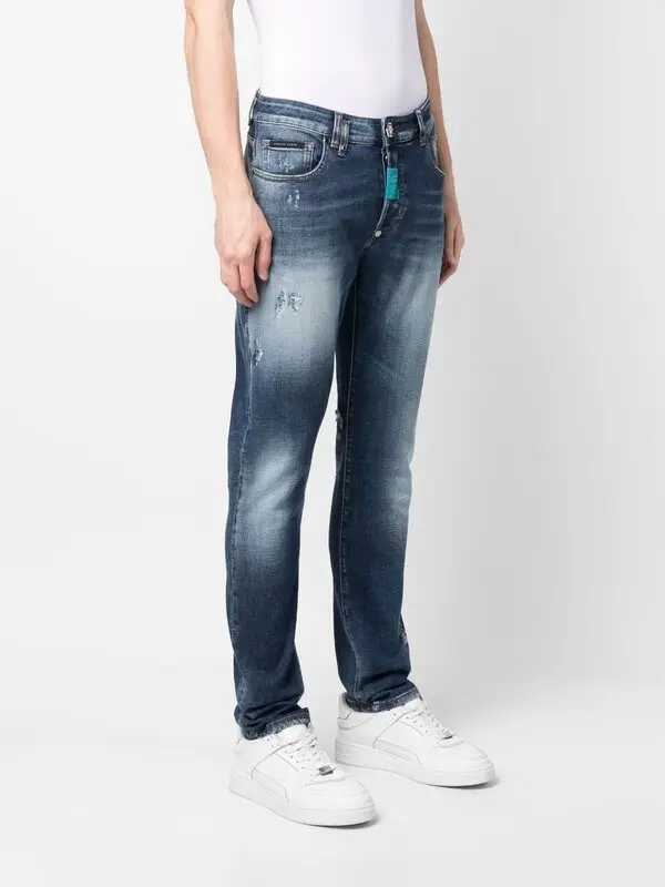 Philipp Plein Logo Patch Straight-leg Jeans