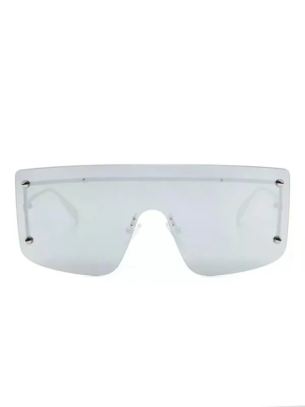 Alexander McQueen Spike Studs Mask Sunglasses - Silver