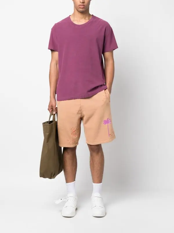 Palm Angels Paint-splatter Logo-print Track Shorts