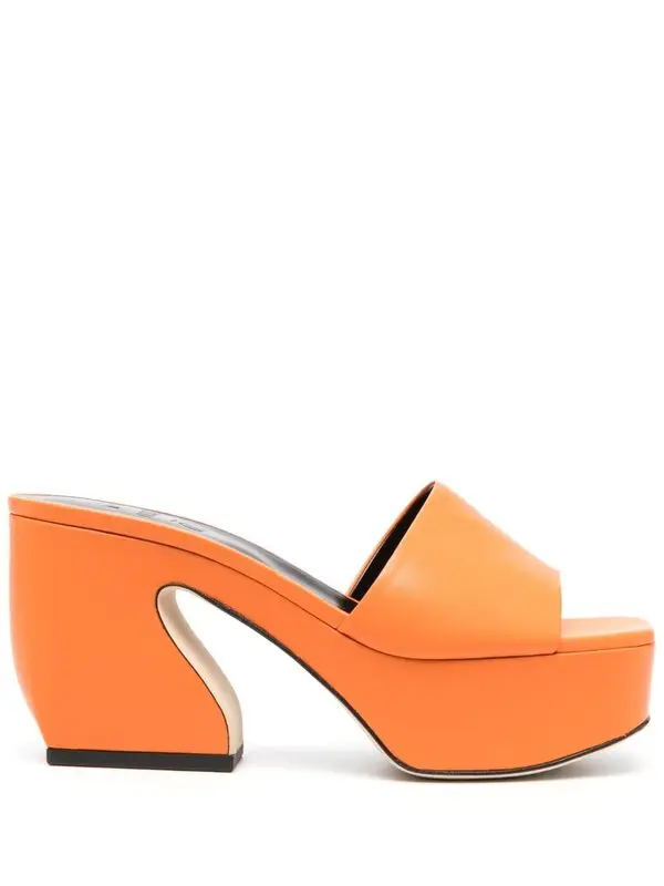SERGIO ROSSI 95mm Sculpted-heel Sandals - Orange