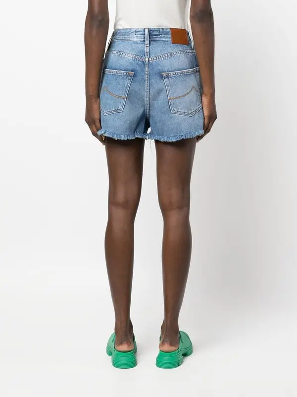 JACOB COHЁN Floral-embroidered Denim Shorts