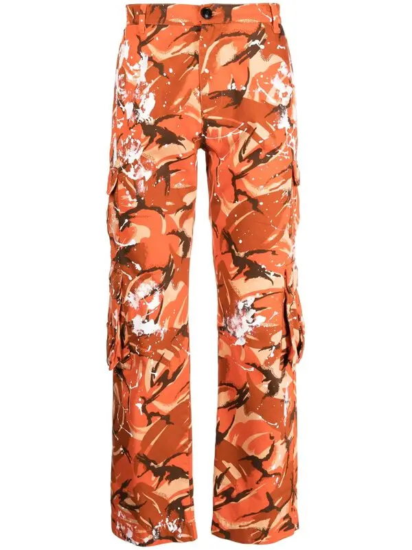 Martine Rose Camouflage-print Cargo Pants - Orange