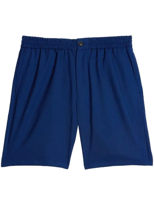Ami Straight Leg Wool Shorts - Blue