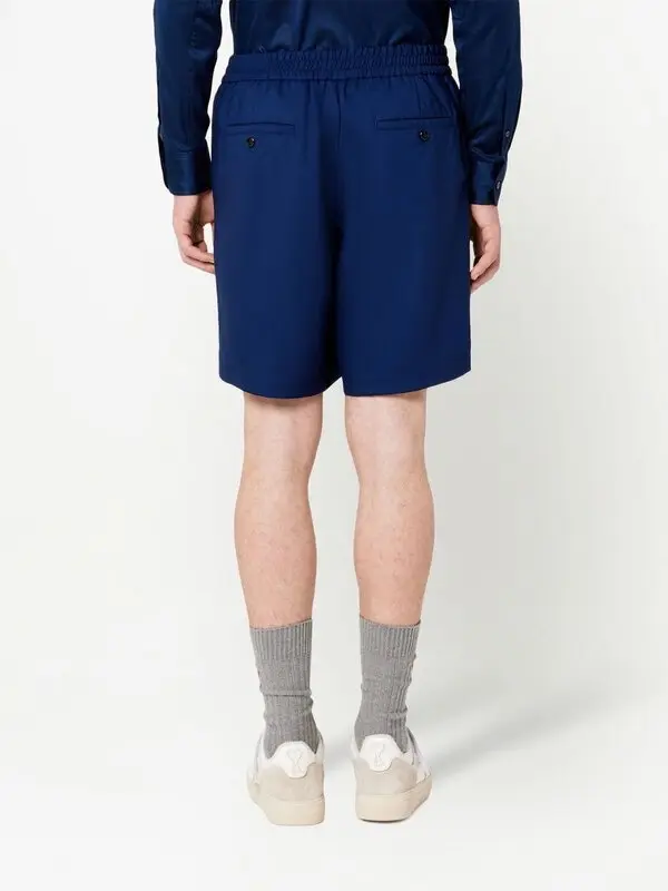 Ami Straight Leg Wool Shorts - Blue