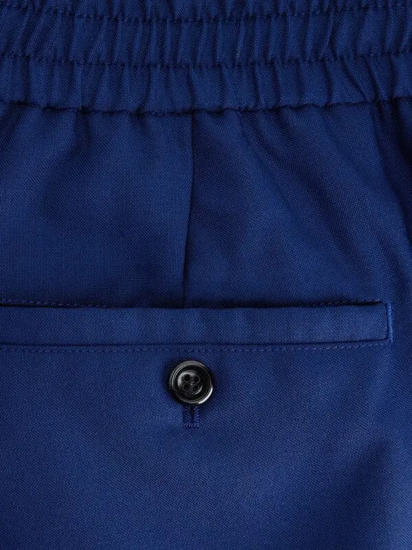 Ami Straight Leg Wool Shorts - Blue