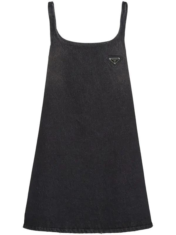 prada denim mini dress Triangle Logo A-Line - Black Color:Ivory/Latte white cocktail dress Hannah-long corset dress in Organic denim unrestrictive fit