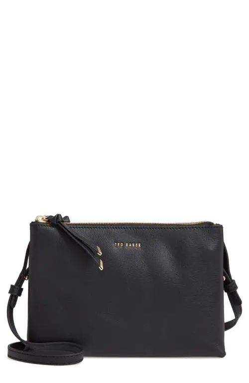 Ted Baker London Daniibar Double Zip Leather Crossbody Bag
