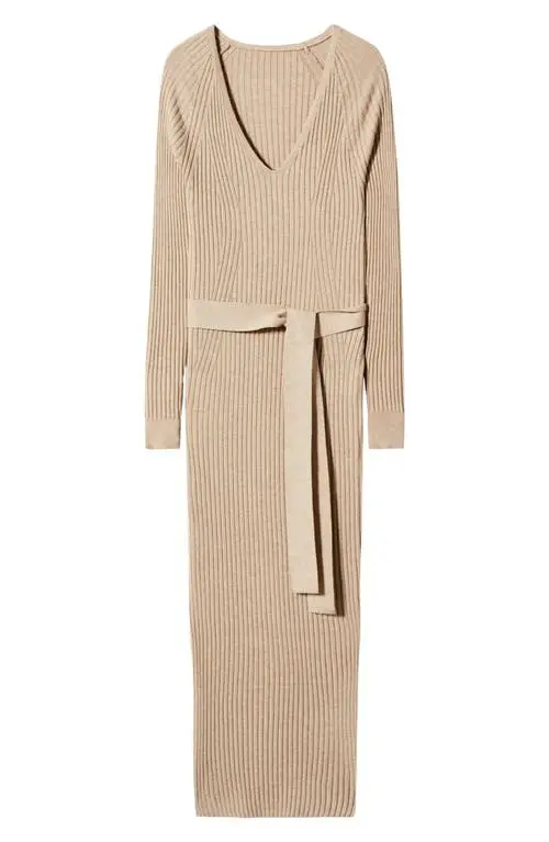 Mango Long Sleeve Ribbed Dress