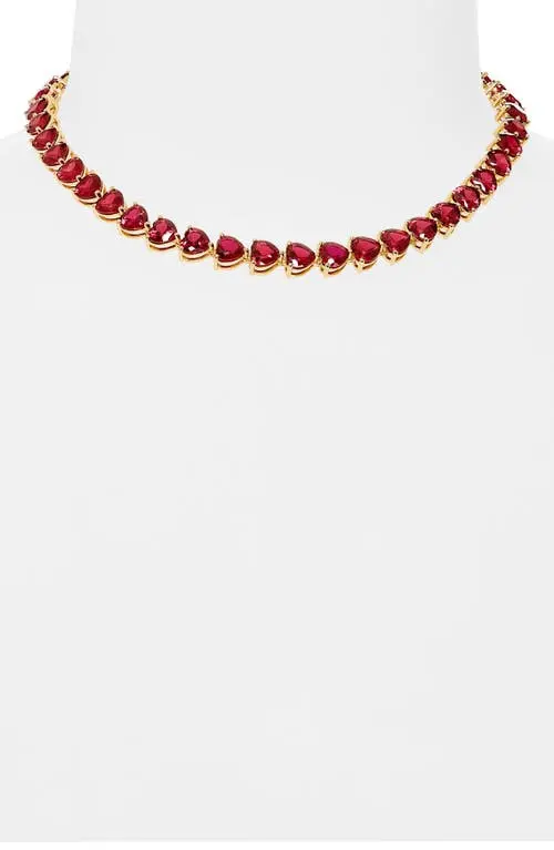 Judith Leiber Cubic Zirconia Heart Tennis Necklace