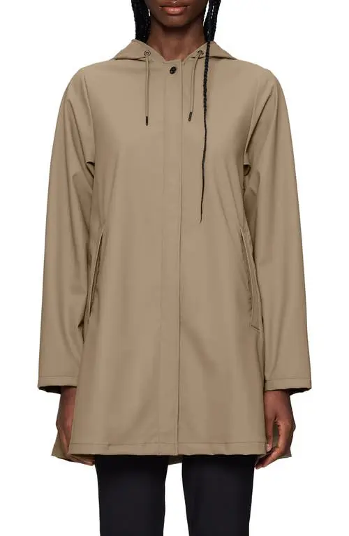Rains Waterproof A-line Rain Jacket - Beige