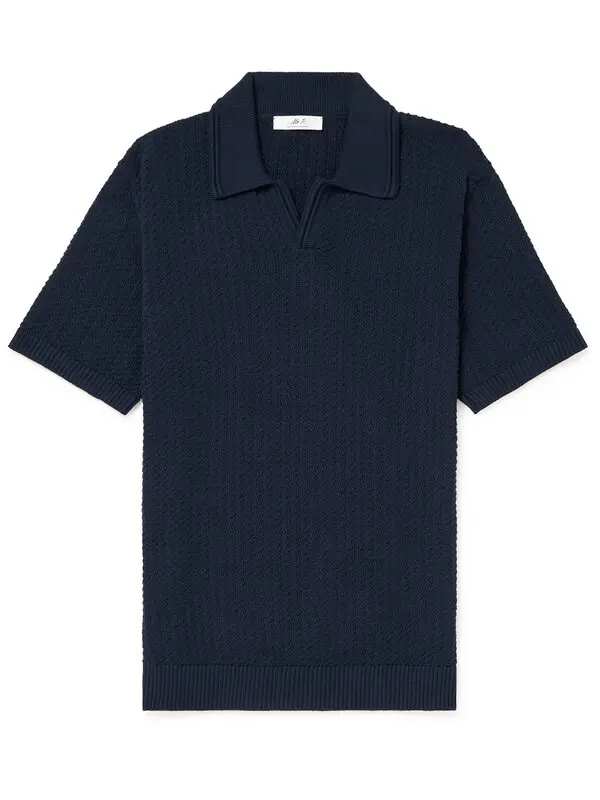 Mr P. Jacquard-knit Cotton Polo Shirt