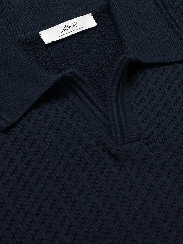 Mr P. Jacquard-knit Cotton Polo Shirt