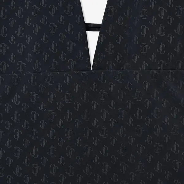 JIMMY CHOO Kosma Black Jc Monogram Recycled Nylon And Lycra Swimsuit