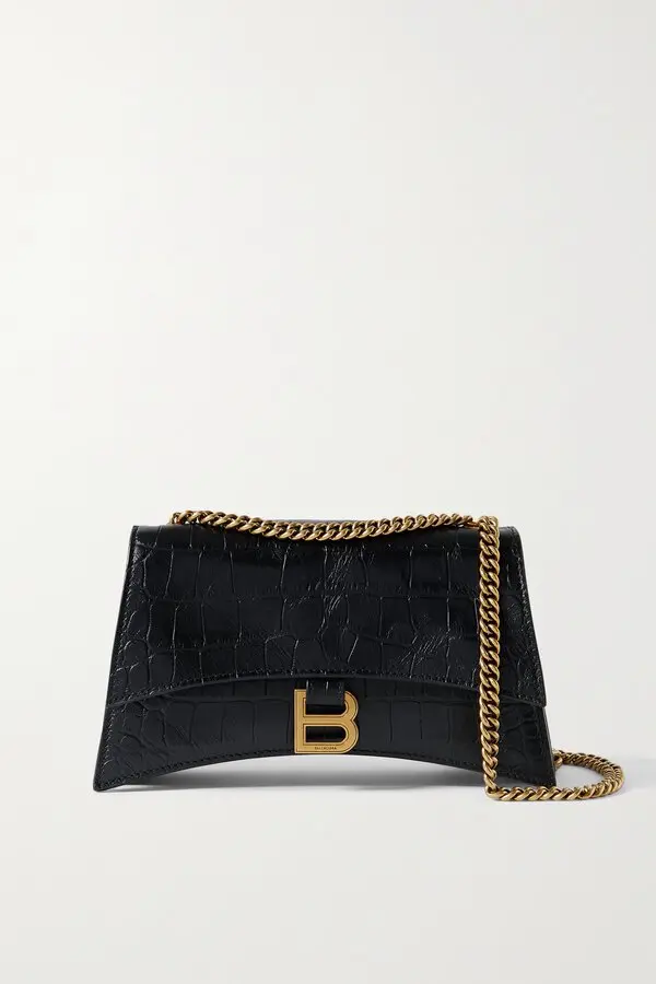 Balenciaga Crush Small Shoulder Bag - Black