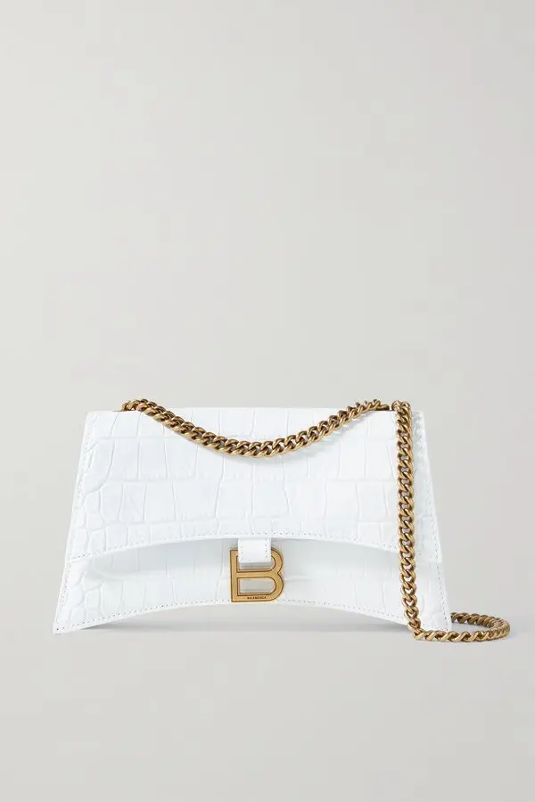 Balenciaga Crush Small Shoulder Bag - White