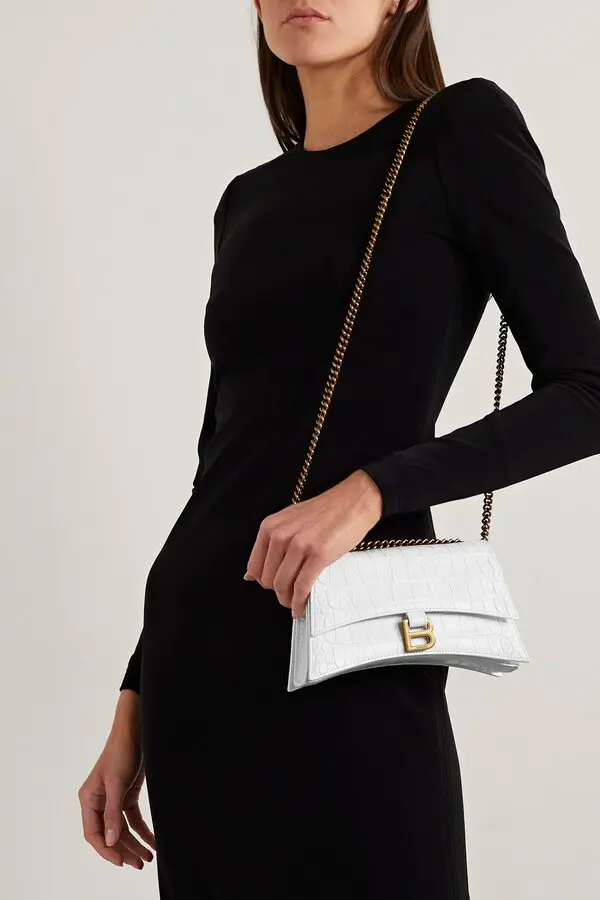 Balenciaga Crush Small Shoulder Bag - White