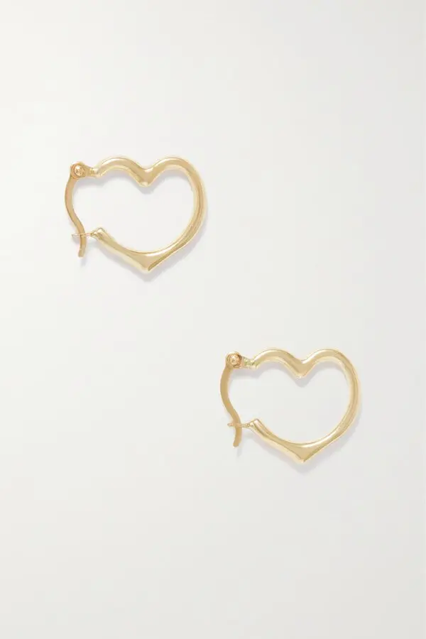 LOREN STEWART Net Sustain Heart Feels 14-karat Recycled Hoop Earrings - Gold