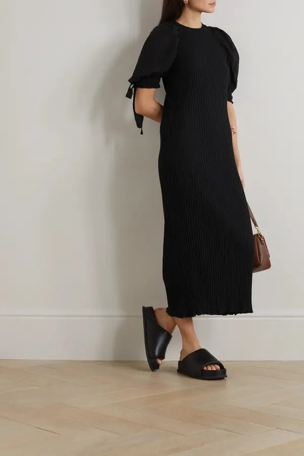 blue dress for baby girl Black Mosaic V-Neck Midi Dress → Juliet Dunn London