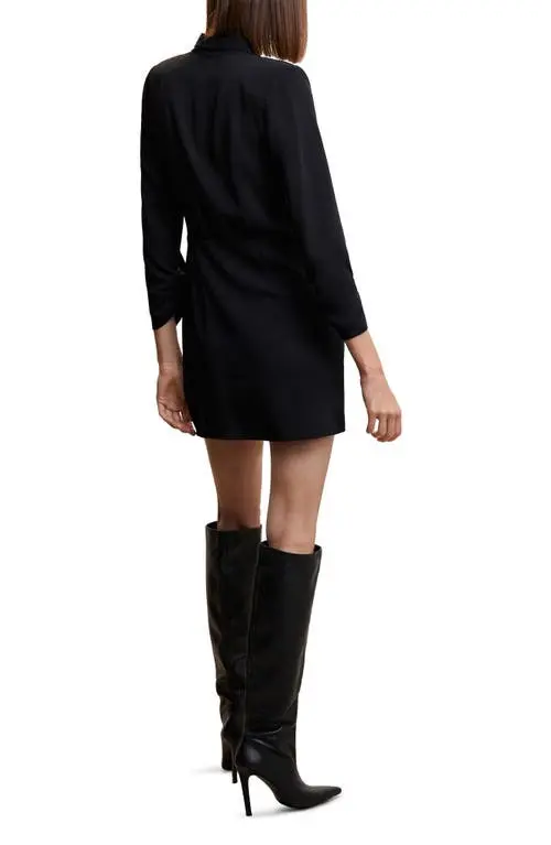 Mango Long Sleeve Wrap Dress