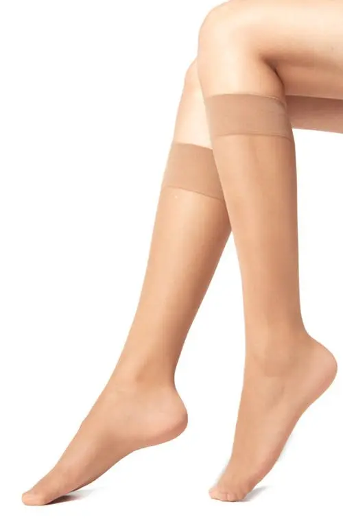STEMS 3-pack Sheer Knee High Socks - Nude