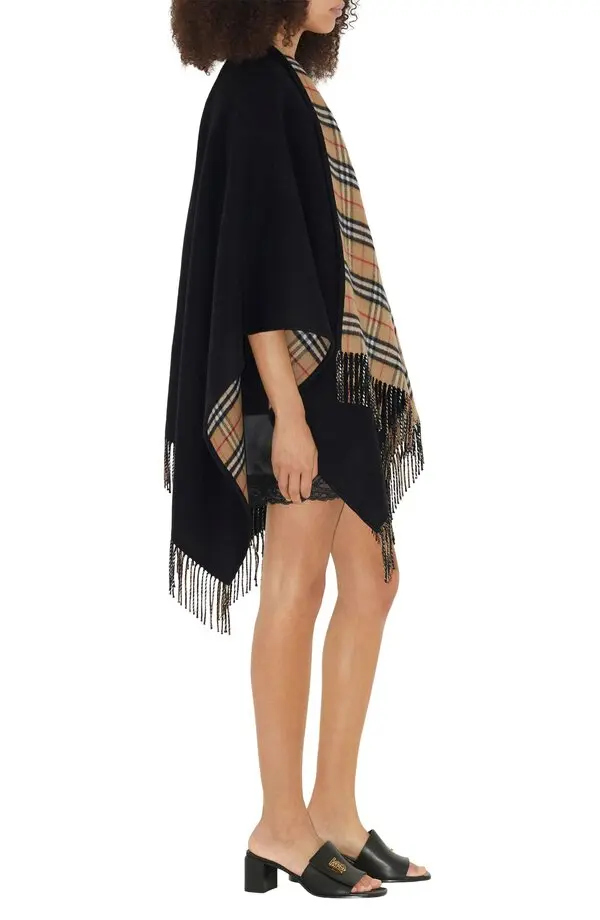 Burberry Check Reversible Wool Cape