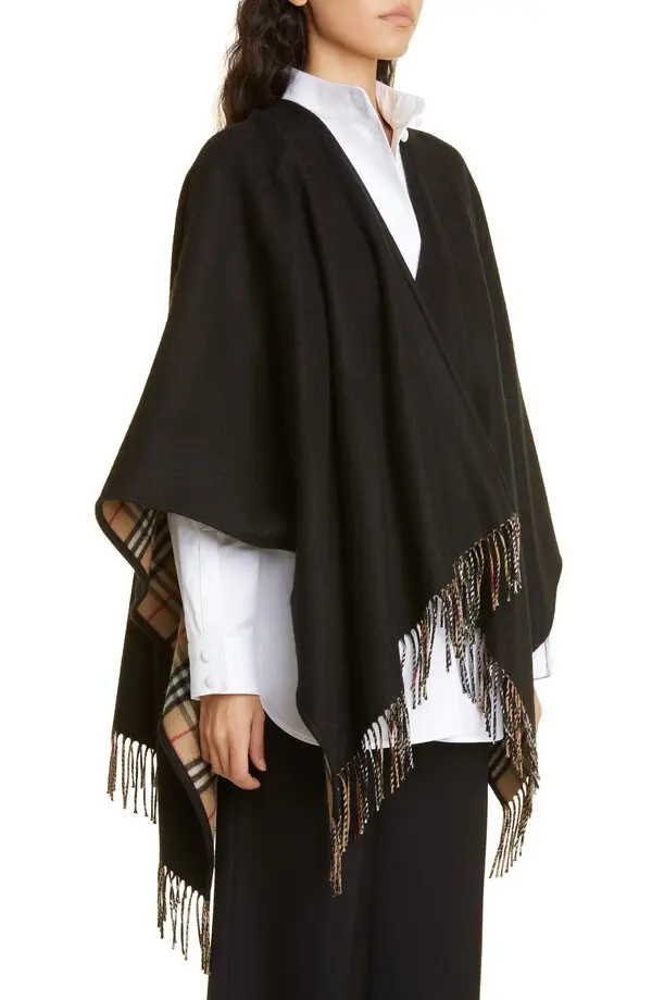 Burberry Check Reversible Wool Cape