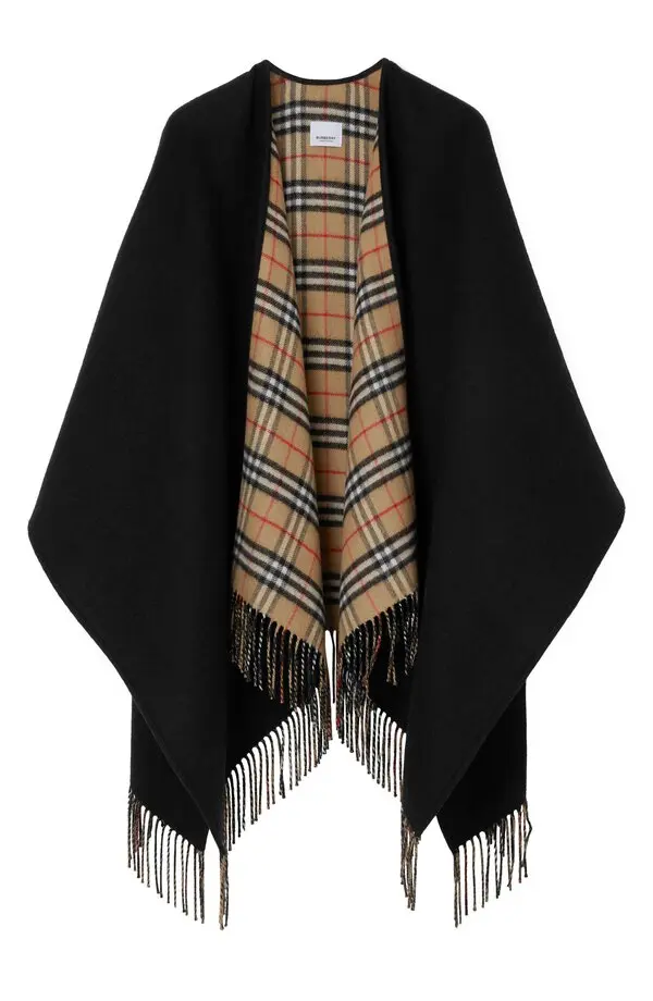 Burberry Check Reversible Wool Cape
