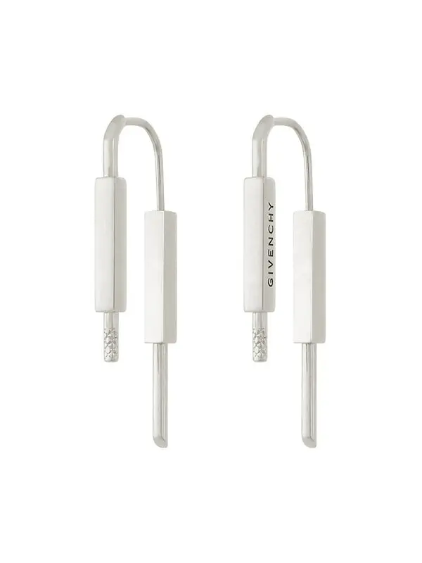 GIVENCHY U LOCK EARRINGS SILVERY