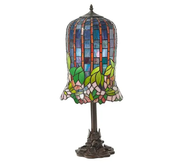 RIVER OF GOODS 26'h Lily Tiffany-style Stai Ned Glass Lamp - One-color