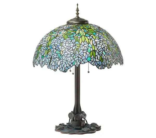RIVER OF GOODS 32'h Wisteria Tiffany-style Sta Ned Glass Lamp - One-color