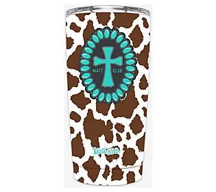 KERUSSO 20-oz Dual Wall Tumbler Cowhide Cross - One-color