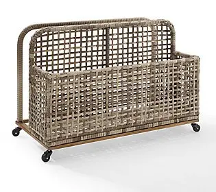 CROSLEY Ridley Outdoor Wicker & Metal Pool Stor Ge Caddy - One-color