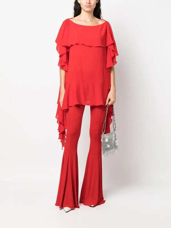 Blumarine Draped Semi-sheer Blouse
