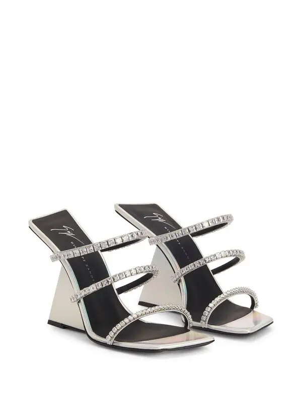 GIUSEPPE ZANOTTI 105mm Clarence Sandals - Silver