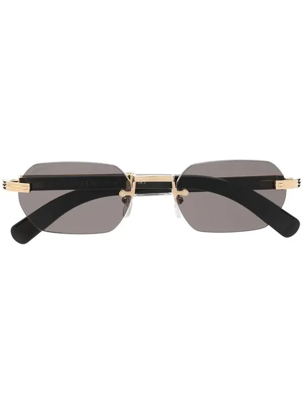 Cartier Rectangle Rimless Sunglasses - Black