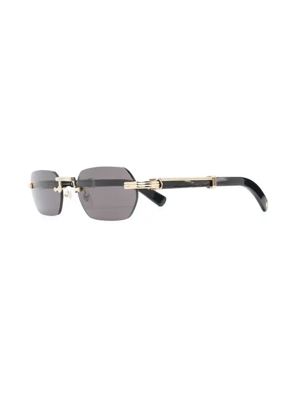 Cartier Rectangle Rimless Sunglasses - Black