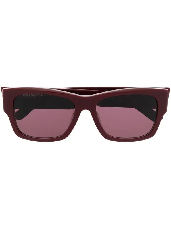 Balenciaga Enamelled-logo Sunglasses - Red