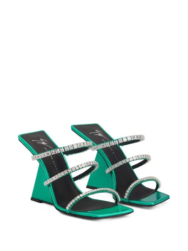 GIUSEPPE ZANOTTI 105mm Clarence Sandals - Green
