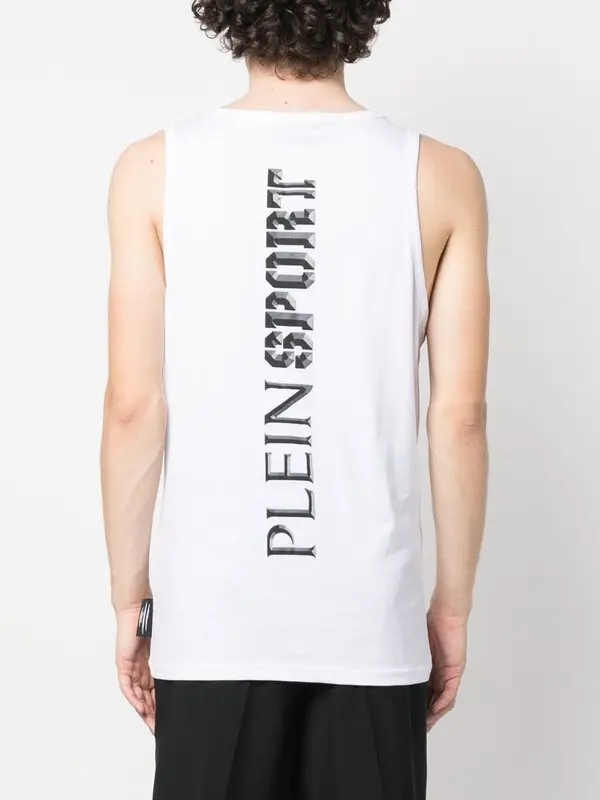 PLEIN SPORT Tiger-print Tank Top - White