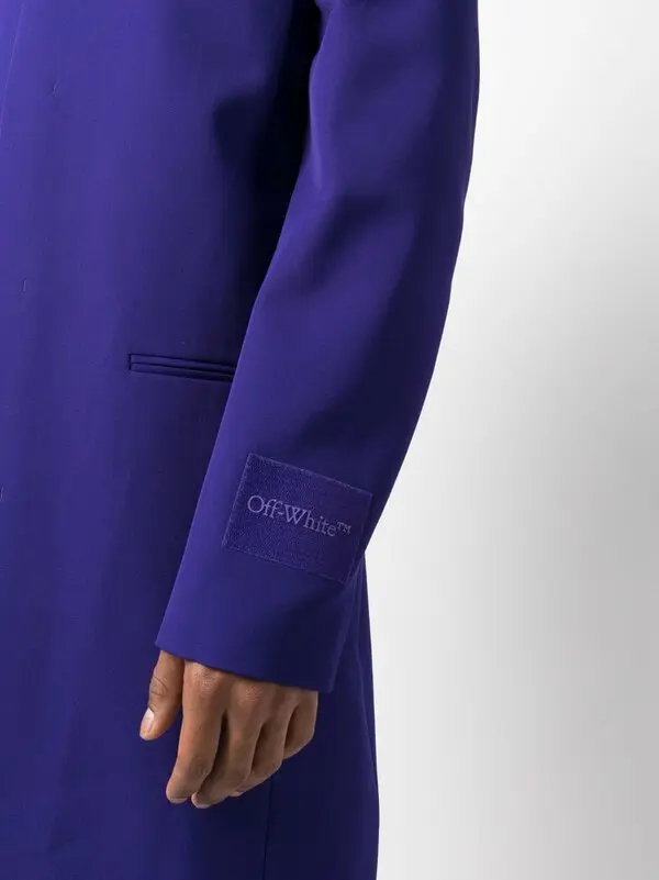 Off-White Logo-patch Single-breasted Coat