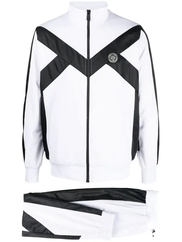 PLEIN SPORT Colour-block Jogging Tracksuit - White