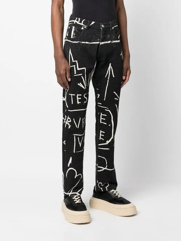 HONEY FUCKING DIJON Doodle-print Trousers