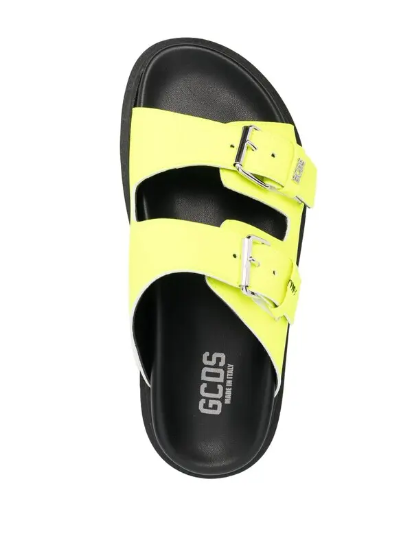 Gcds Buckle-strap Leather Slides
