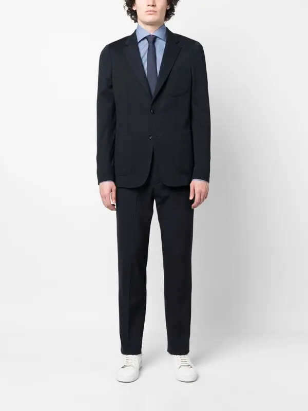 BARBA NAPOLI Geometric-pattern Cotton Shirt - Blue